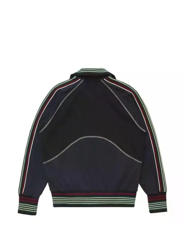 NICHOLAS DALEY Striped Logo-patch Jacket