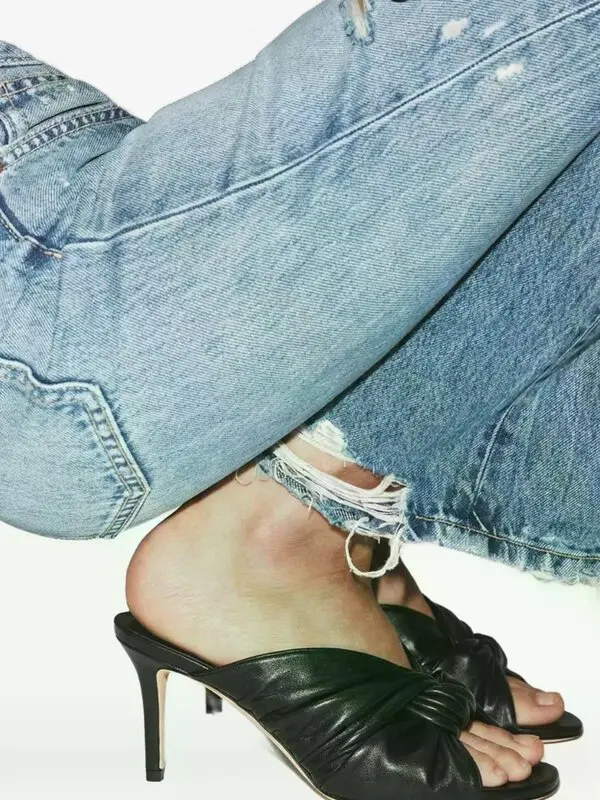 SCAROSSO 75mm Kiki Mules - Black