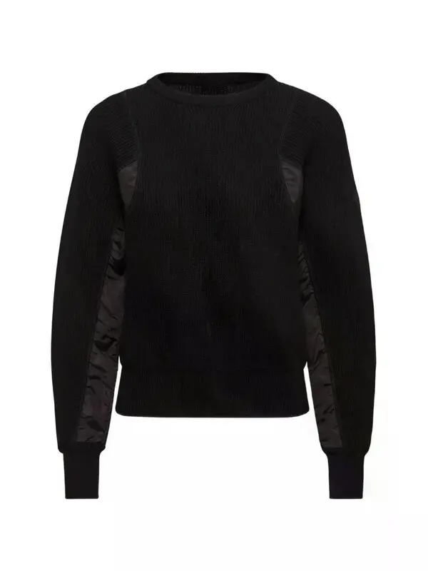 Moncler Ribbed Contrast-panel Sweater - Black