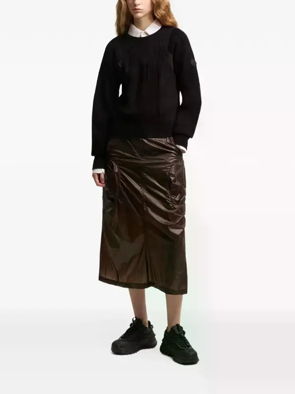 Moncler Ribbed Contrast-panel Sweater - Black