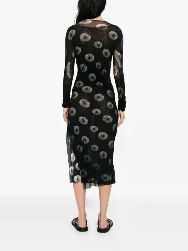 Yohji Yamamoto Long-sleeve Midi Dress