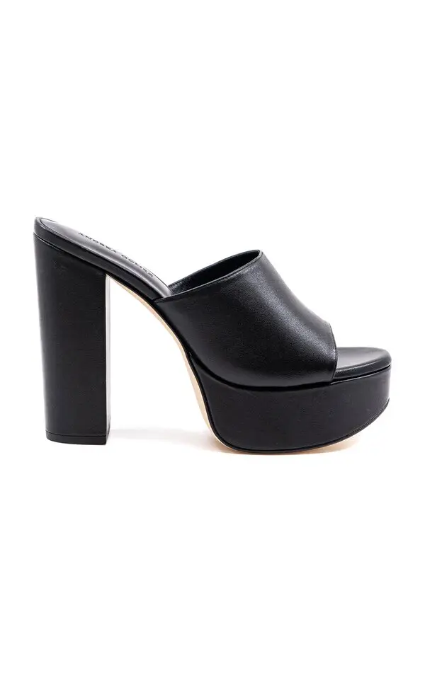 ANDREA GOMEZ Fabiola Raffia Platform Sandals - Black