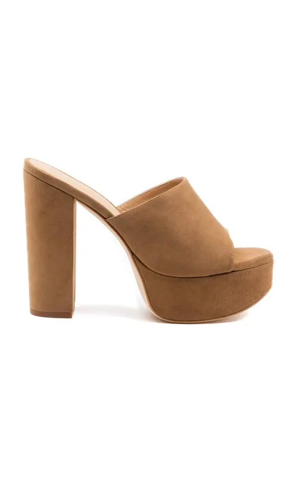 ANDREA GOMEZ Fabiola Raffia Platform Sandals - Tan