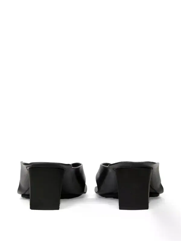 MAISON MARGIELA Leather Sculpted Sole Block Heel Flip-flop Mules - Black