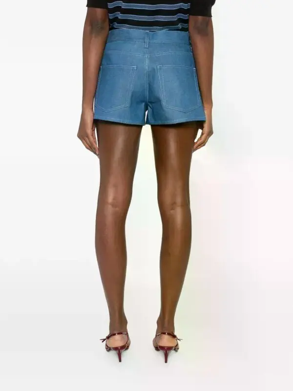 Gucci Horsebit-detail Cotton Denim Shorts - Blue