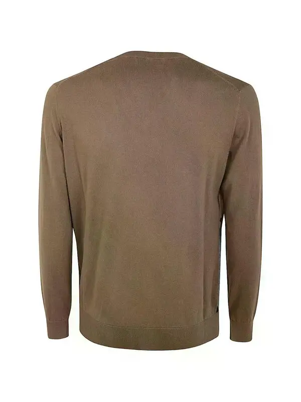 BALLANTYNE Argyle V-neck Sweater - Brown