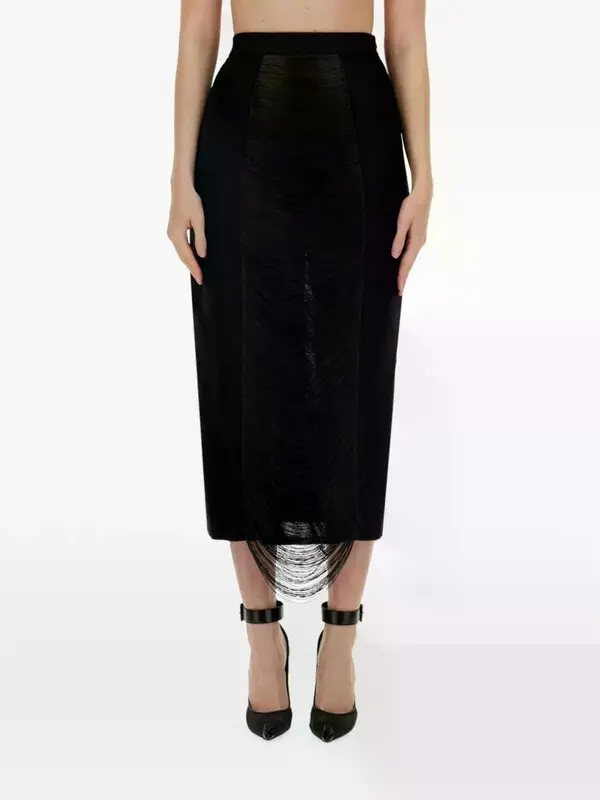 Alexander McQueen Fringed-detail Midi Skirt
