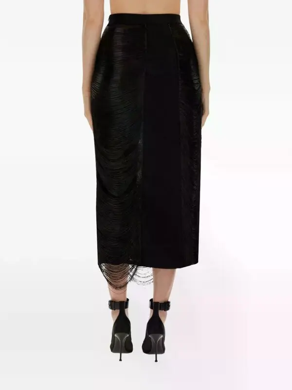 Alexander McQueen Fringed-detail Midi Skirt