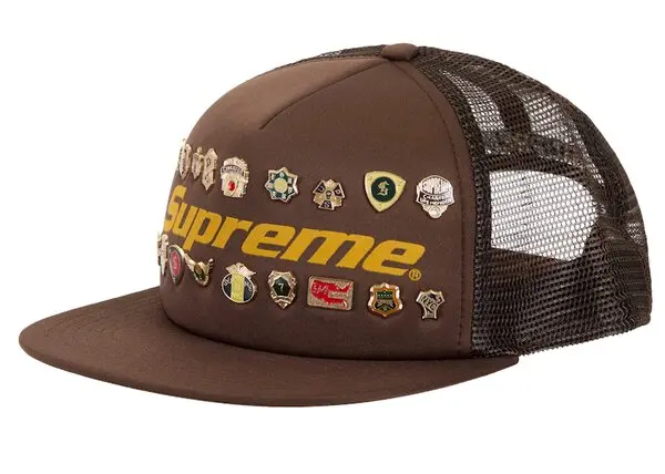 Supreme Pins Mesh Back 5-panel Cap - Brown