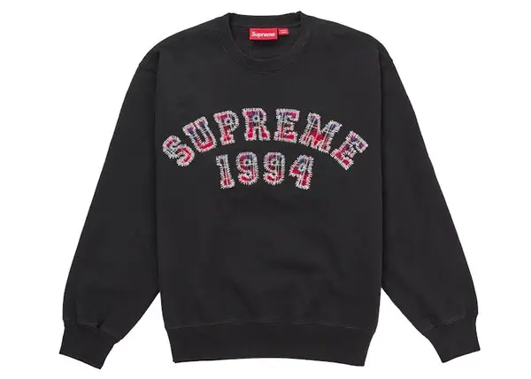 Supreme Plaid Arc Crewneck Sweatshirt - Black