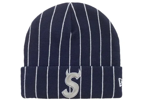 Supreme New Era Devil S Logo Beanie - Stripe