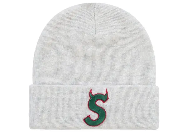 Supreme New Era Devil S Logo Beanie - Ash Grey