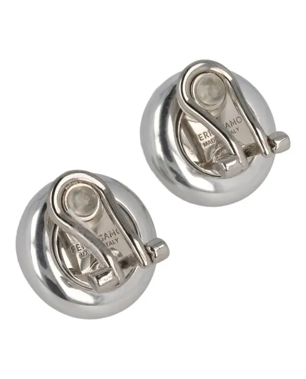 FERRAGAMO Small Sculptural Clip-on Earrings - Silver