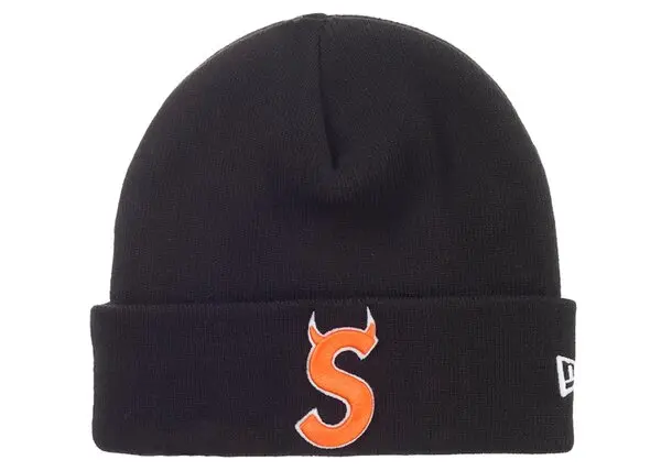 Supreme New Era Devil S Logo Beanie - Black