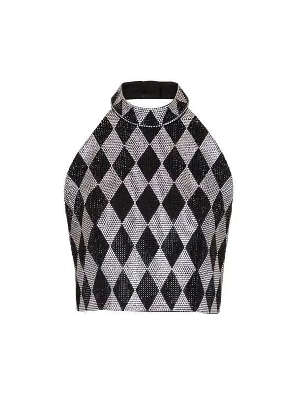 Balmain Rhinestone Halterneck Top