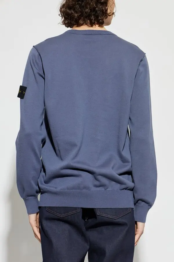 Stone Island Crew Neck Cotton Sweater - Blue
