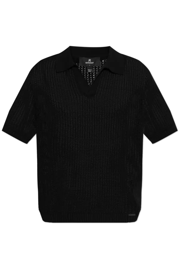 REPRESENT Polo Shirt With Appliqué Logo - Black