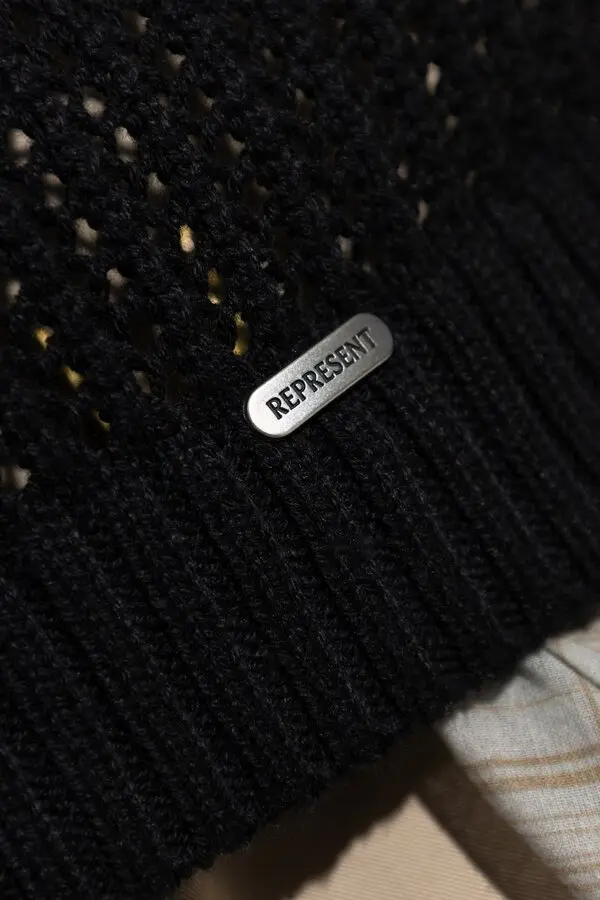 REPRESENT Polo Shirt With Appliqué Logo - Black