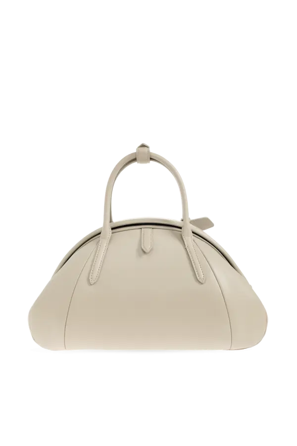 Alaïa Leather Handbag With Logo - Grey