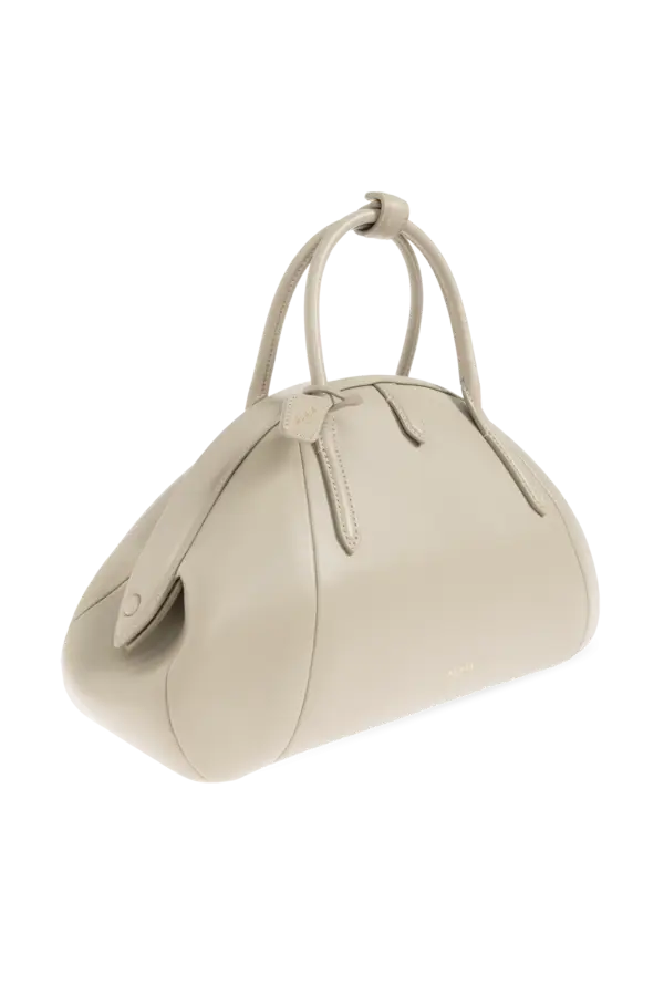Alaïa Leather Handbag With Logo - Grey