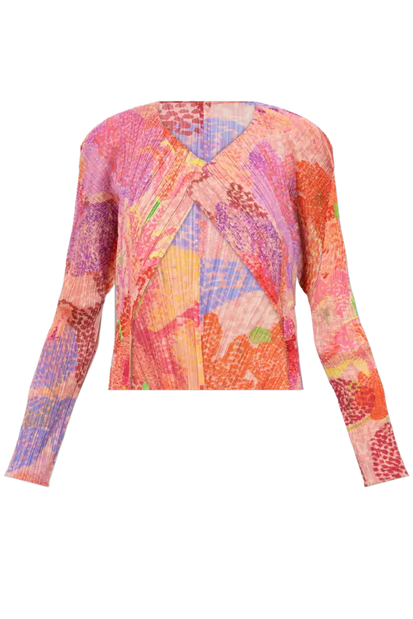 Issey Miyake Pleated Cardigan - Multicolour