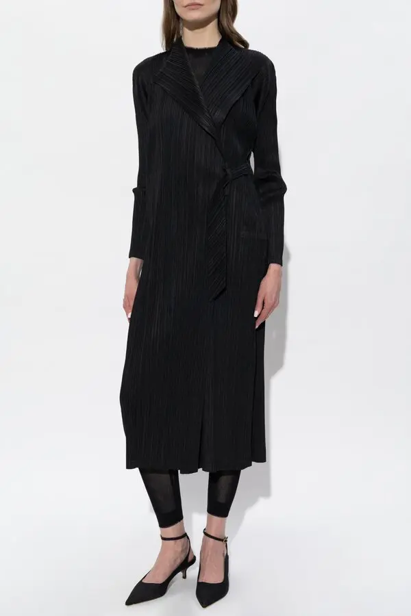 Issey Miyake Pleated Coat - Black