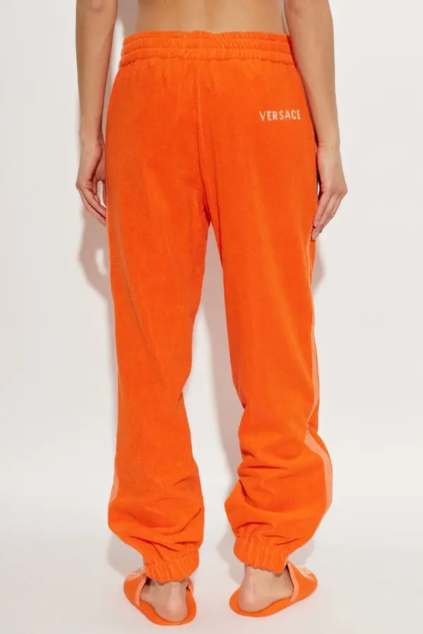 Versace Terry Cotton Jogger Trousers - Orange