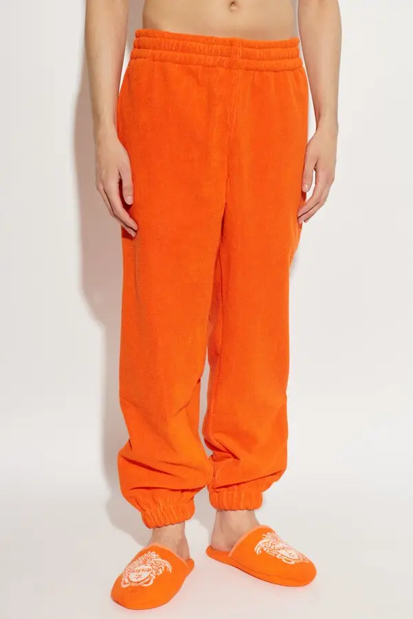 Versace Terry Cotton Jogger Trousers - Orange