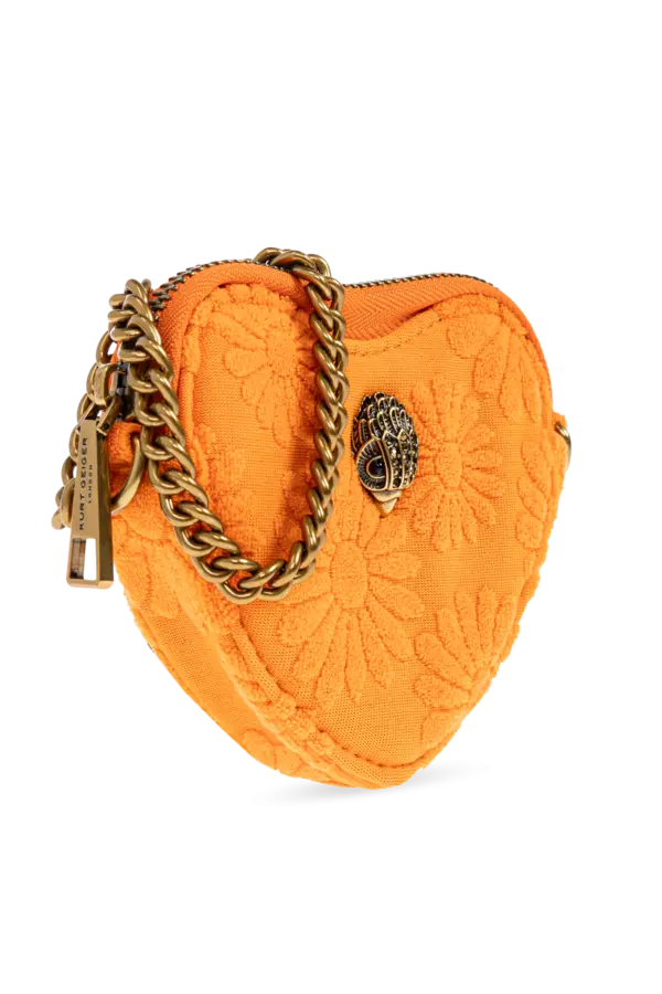 Kurt Geiger Wallet On Chain `micro Heart - Orange