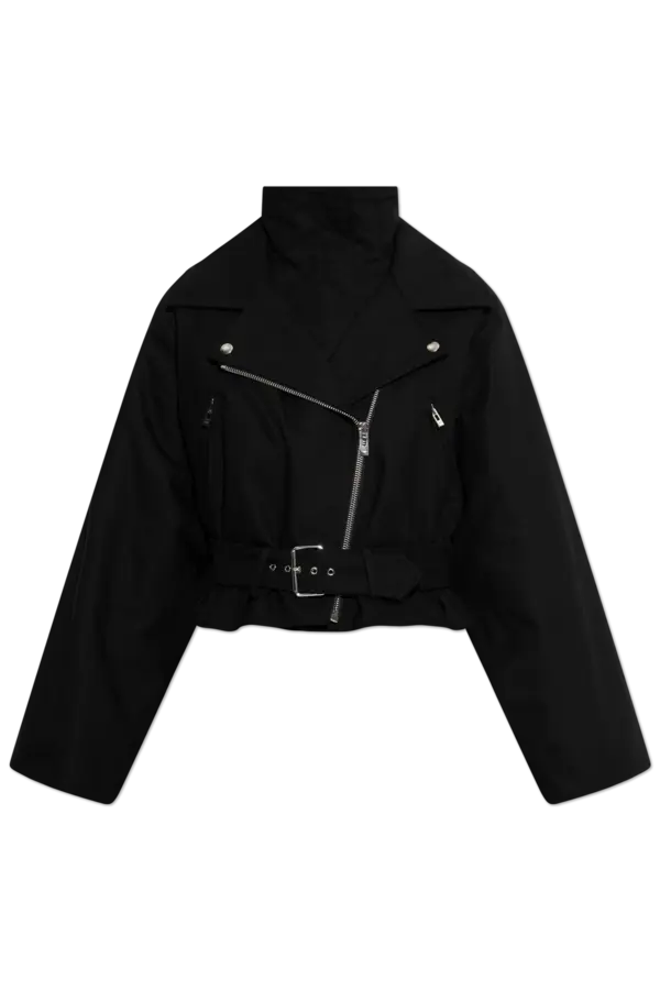Alaïa Denim Jacket With Stand-up Collar - Black