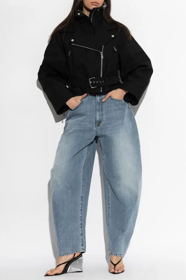 Alaïa Denim Jacket With Stand-up Collar