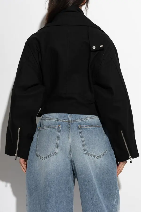 Alaïa Denim Jacket With Stand-up Collar