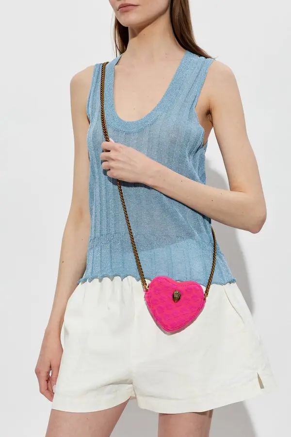 Kurt Geiger Wallet On Chain "micro Heart - Pink