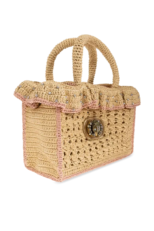 Kurt Geiger Chelsea Ruffle Raffia Top Handle Bag