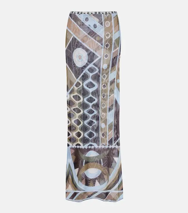 Emilio Pucci Vivara Tulle Maxi Skirt - Multicoloured