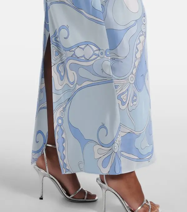 Emilio Pucci Orchidee Soleil Silk Gown And Cape Set
