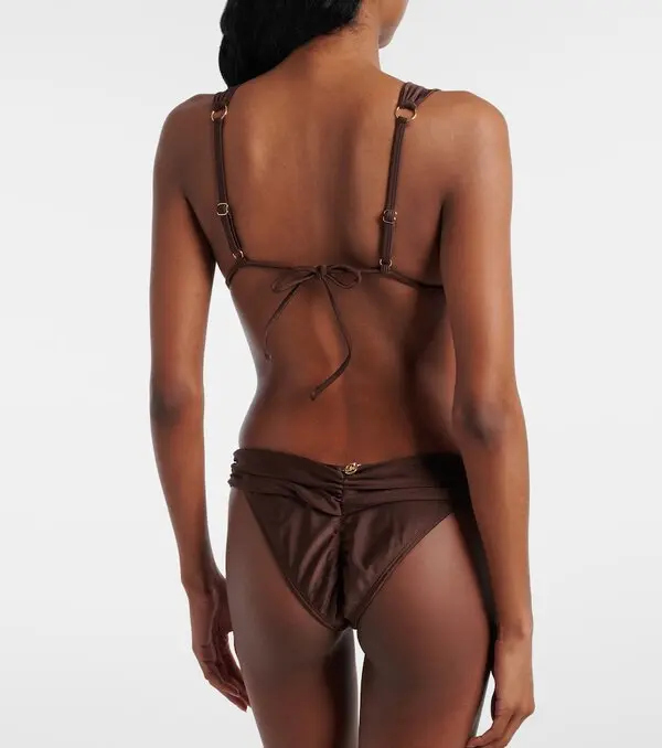 BANANHOT Iris Draped Bikini Top - Brown