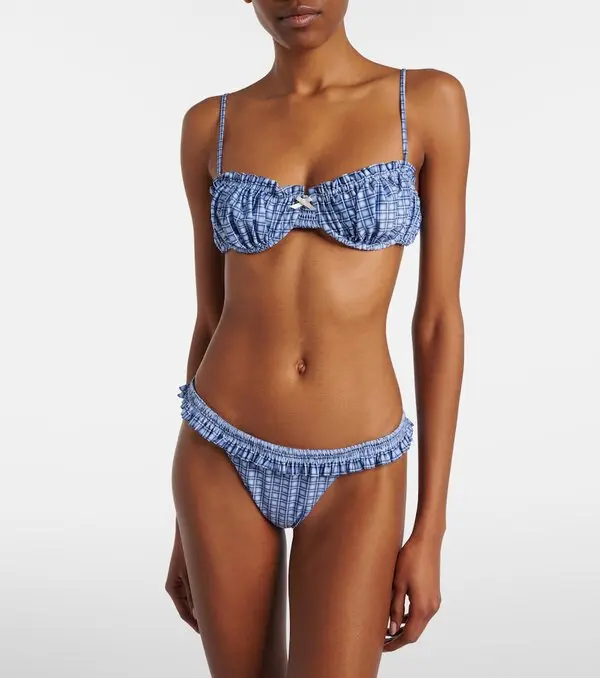 Faithfull The Brand Moana Checked Bikini Top