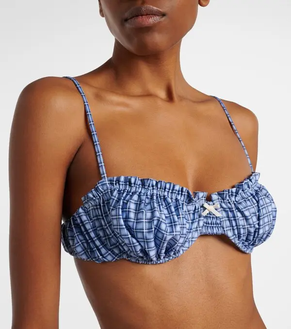 Faithfull The Brand Moana Checked Bikini Top
