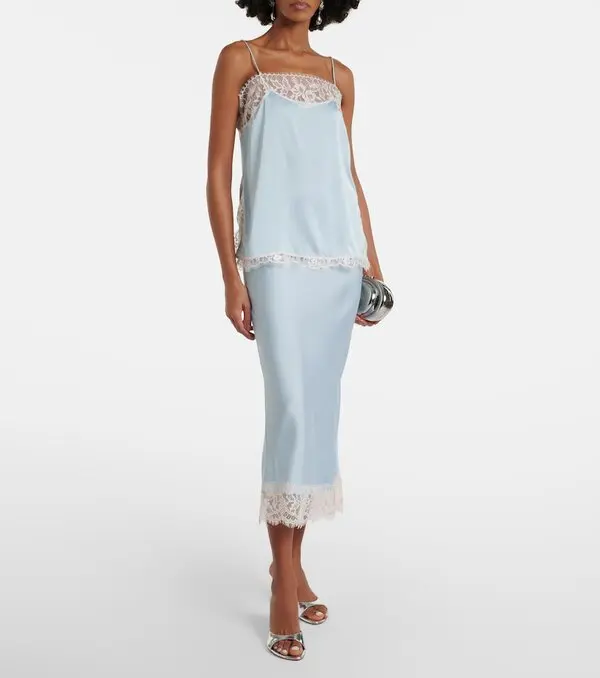Faithfull The Brand Hanna Lace-trimmed Camisole - Blue