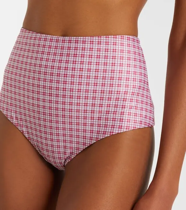 Faithfull The Brand Reyes Checked Bikini Bottoms - Red