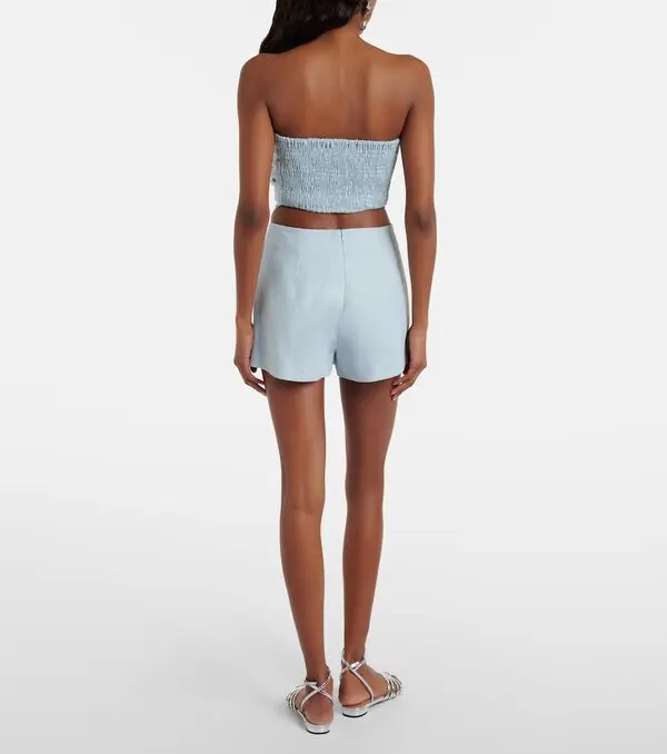 Faithfull The Brand Lila Linen Shorts - Blue