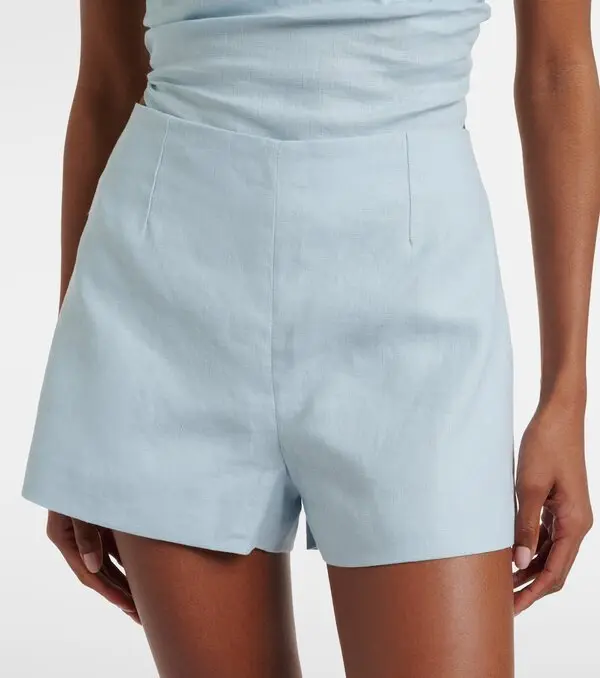 Faithfull The Brand Lila Linen Shorts - Blue