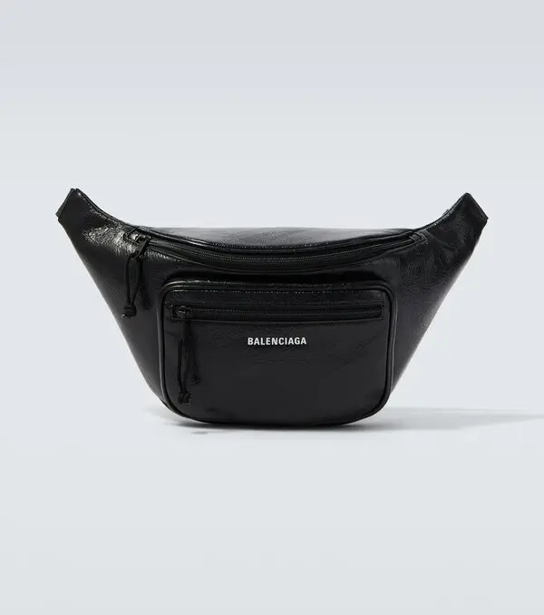 Balenciaga Explorer Leather Belt Bag - Black