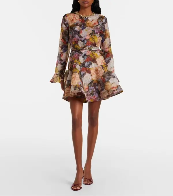 Zimmermann Alchemy Peplum Linen And Silk Minidress