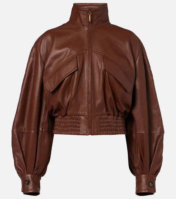Zimmermann Luna Leather Bomber Jacket