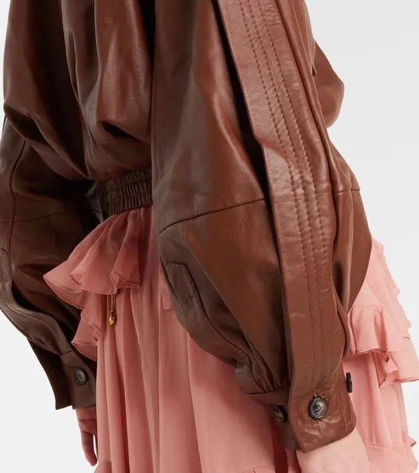 Zimmermann Luna Leather Bomber Jacket