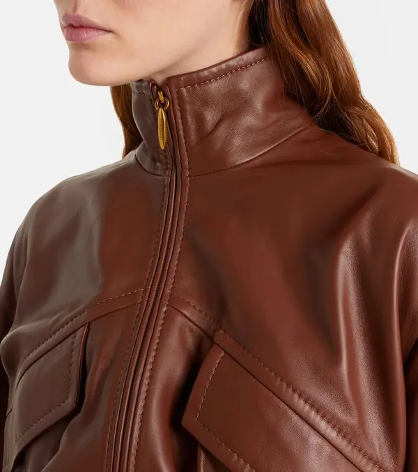 Zimmermann Luna Leather Bomber Jacket