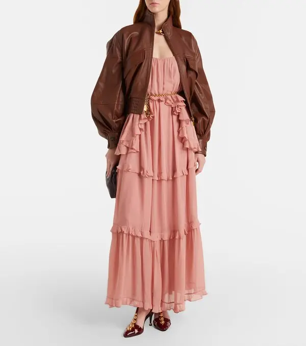 Zimmermann Luna Leather Bomber Jacket