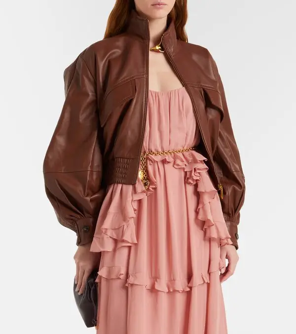 Zimmermann Luna Leather Bomber Jacket